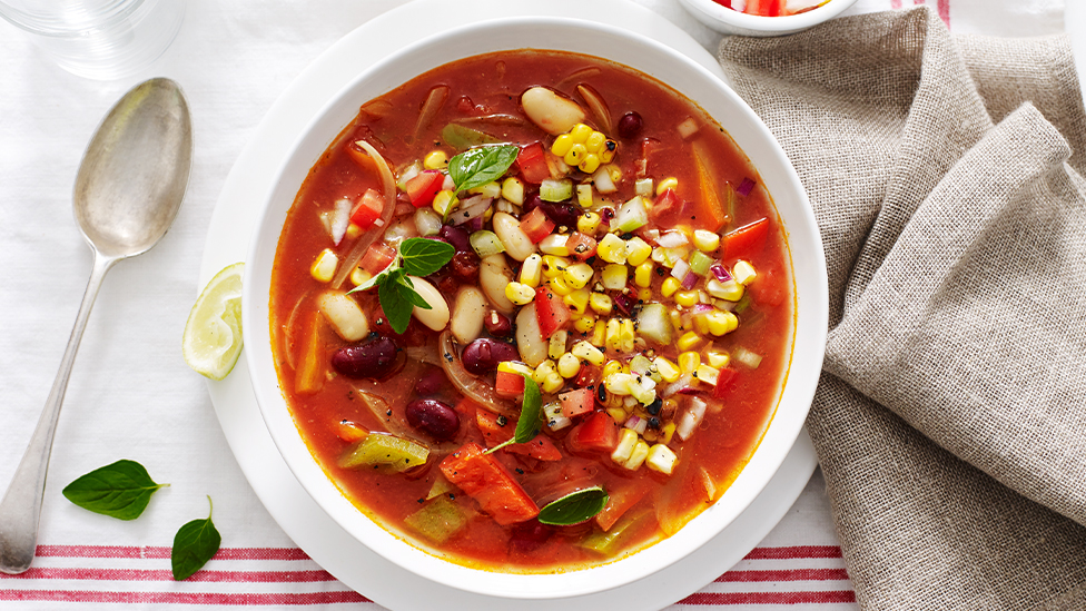 Mexican Mixed Bean Soup with Corn Salsa Recipe | Coles