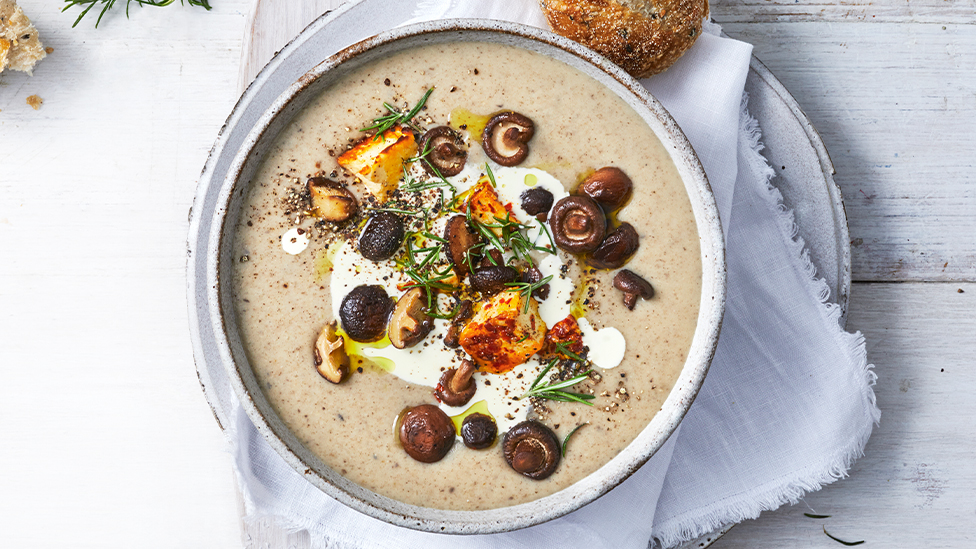 Mixed Mushroom Soup with Haloumi Recipe | Coles