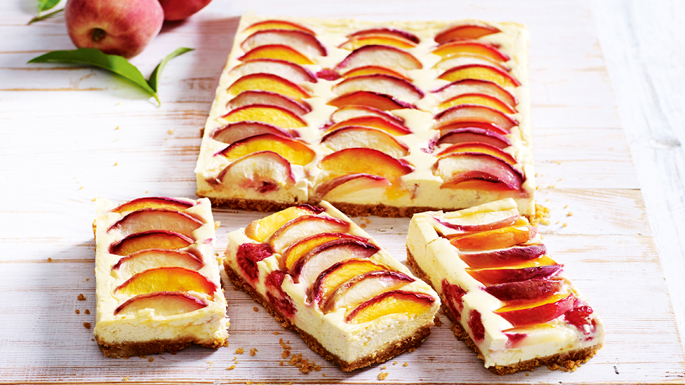 Peach and Raspberry Cheesecake Slice Recipe | Coles