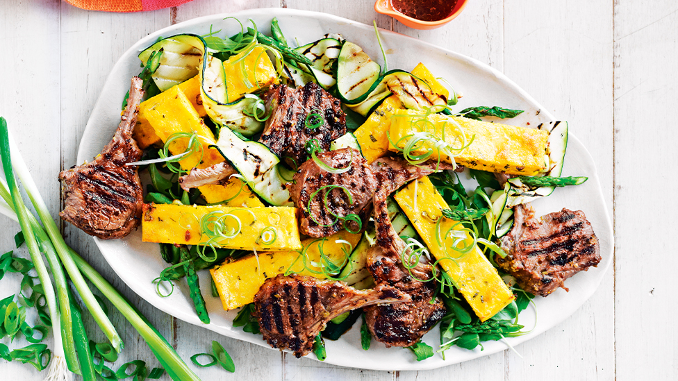 Peppercorn Lamb Cutlets with Spring Onion Polenta Chips Recipe | Coles