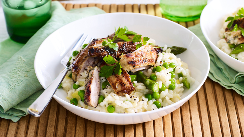 Risotto Primavera with Lemon and Herb Chicken Recipe | Coles