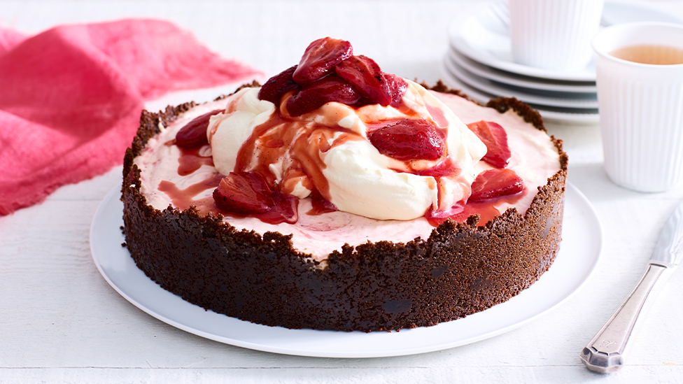Roasted Strawberries and Cream Cheesecake Recipe | Coles