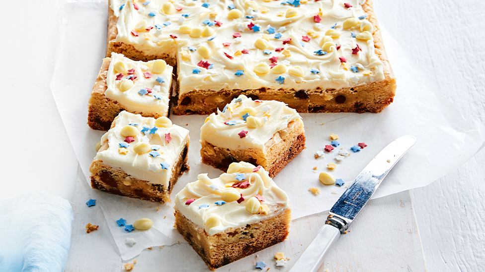 Salted Caramel Cookie and White Choc Blondie Slice Recipe | Coles