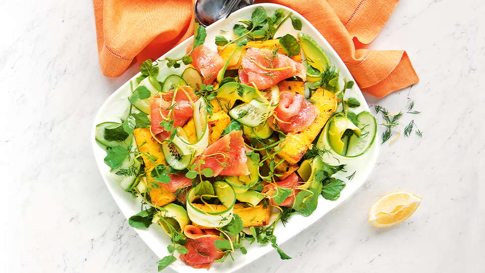 Smoked Salmon and Crunchy Lemon Polenta Salad Recipe | Coles