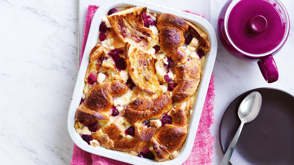White Choc and Raspberry Croissant Pudding Recipe | Coles