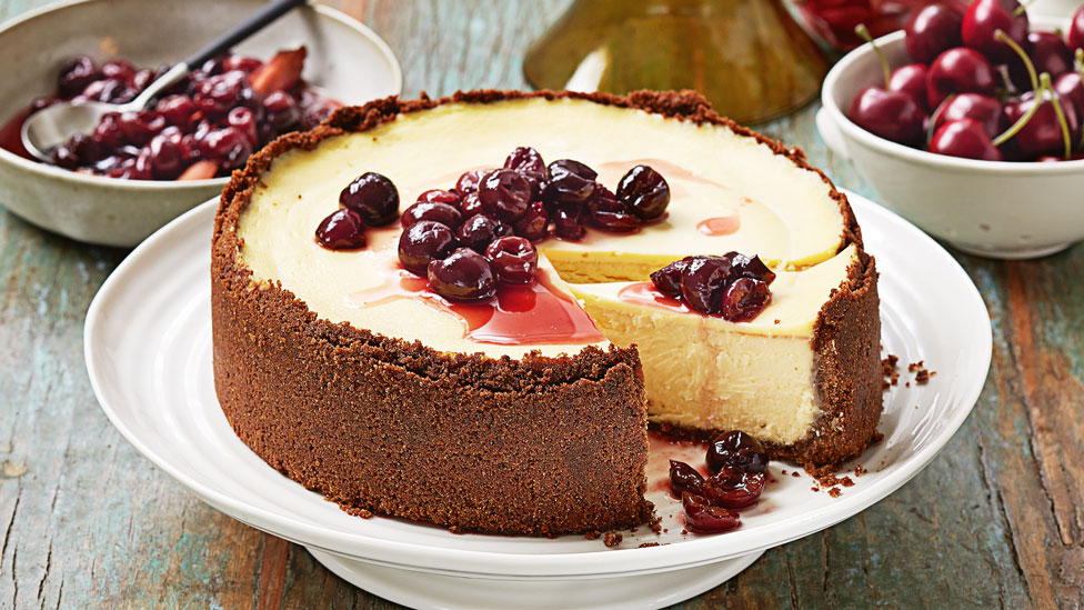 White Chocolate Cheesecake with Fresh Cherries Recipe | Coles