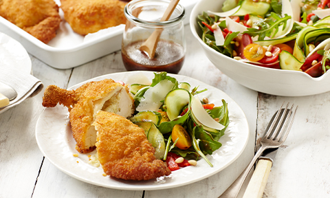 Chicken Kiev, Rocket, Capsicum and Pine Nut Salad Recipe | Coles
