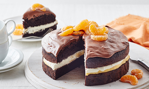 Chocolate layer cake with mandarin curd recipe | Coles