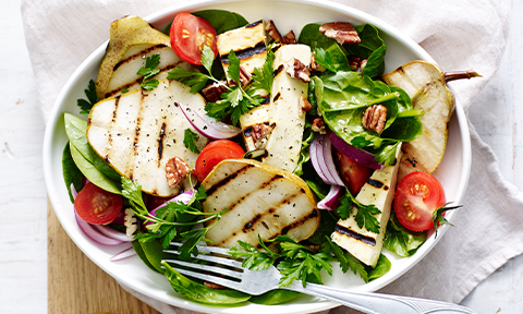 Quick and Easy Grilled Pear and Haloumi Salad Recipe | Coles