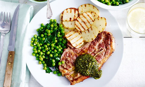 Lamb Chops with Coriander and Almond Pesto Recipe | Coles