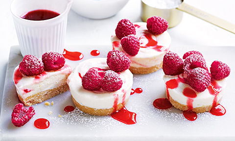 Mini Lemon and Raspberry Frozen Cheesecakes Recipe | Coles