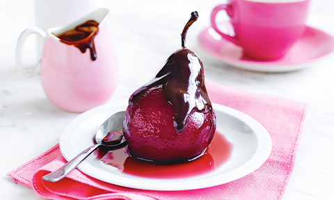 Poached Pears with Chocolate Sauce Recipe | Coles