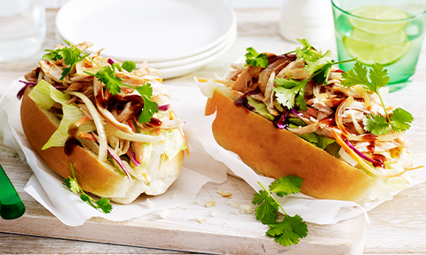 Pulled Roast Chicken and Slaw Rolls Recipe | Coles