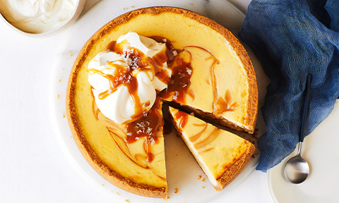 Easy Salted Caramel Swirl Cheesecake Recipe | Coles