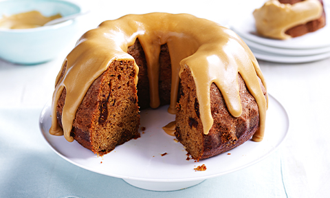 Sticky Fig and Date Cake with Butterscotch Icing Recipe | Coles