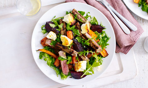 Warm Beetroot, Carrot and Ricotta Salad with Moroccan Beef Recipe | Coles