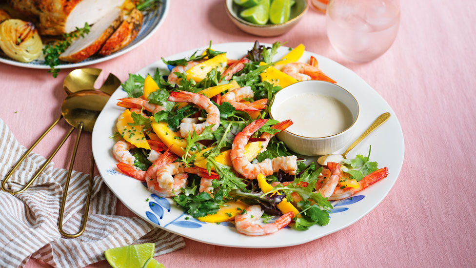 Prawn and Mango Salad with Coconut-Lime Dressing Recipe | Coles