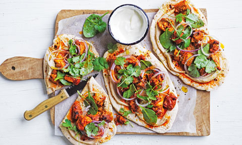 Tandoori Chicken Flatbread Recipe | Coles