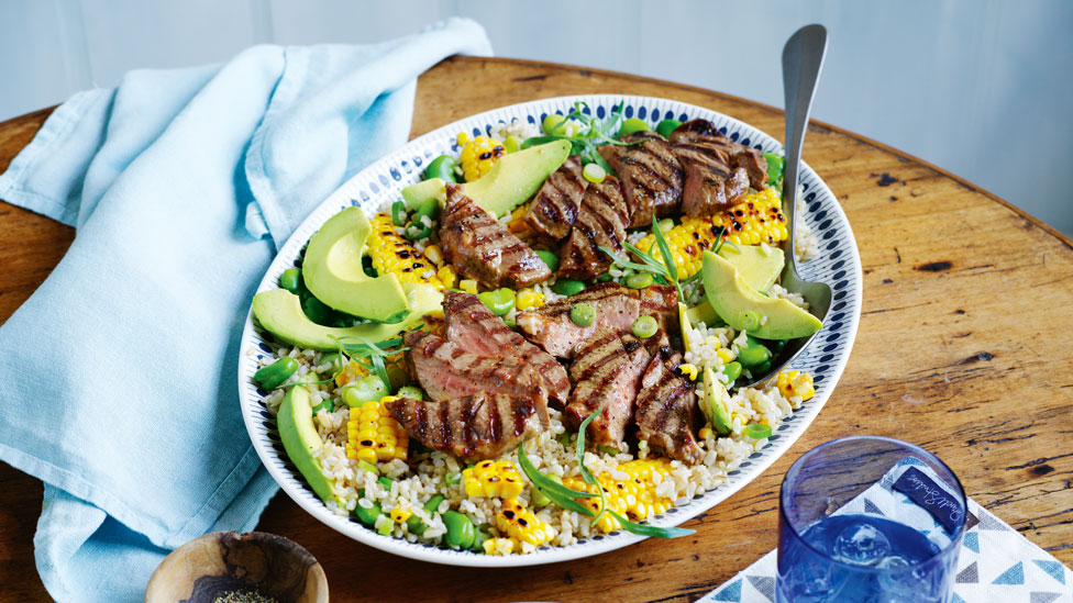 Brown Rice Salad with Lamb Recipe | Coles