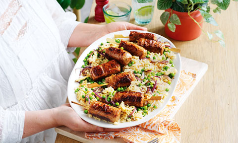 Lamb Kebabs with Spiced Rice Recipe | Coles